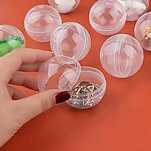 Framendino, 50 Pack 2 Inch Empty Round Clear Capsules Vending Machine Capsules for Gumball Machine