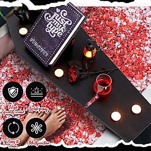 Barydat Halloween Coffin Bath Tray with Wine Notch Goth Bathtub Tray with Book Tablet Stand Bathtub Caddy Tray Bath Board Gothic Bathroom Accessories Halloween Decor Pastel Goth Decor Gothic Furniture