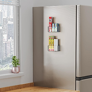 FavoThings 2 Pack Cabinet Door Organizers Plastic Wrap Holders for Kitchen Organizers, No drilling Wall Door Mount Kitchen Wrap Rack for Foil Wrap, Cling Wrap, and Food Bags, Clear