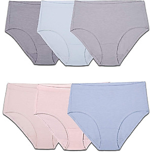 Fruit of the Loom Women's Beyondsoft Underwear, Super Soft Designed with Comfort in Mind, Available in Plus Size, Low Rise Brief-Modal-6 Pack-Colors May Vary, 7