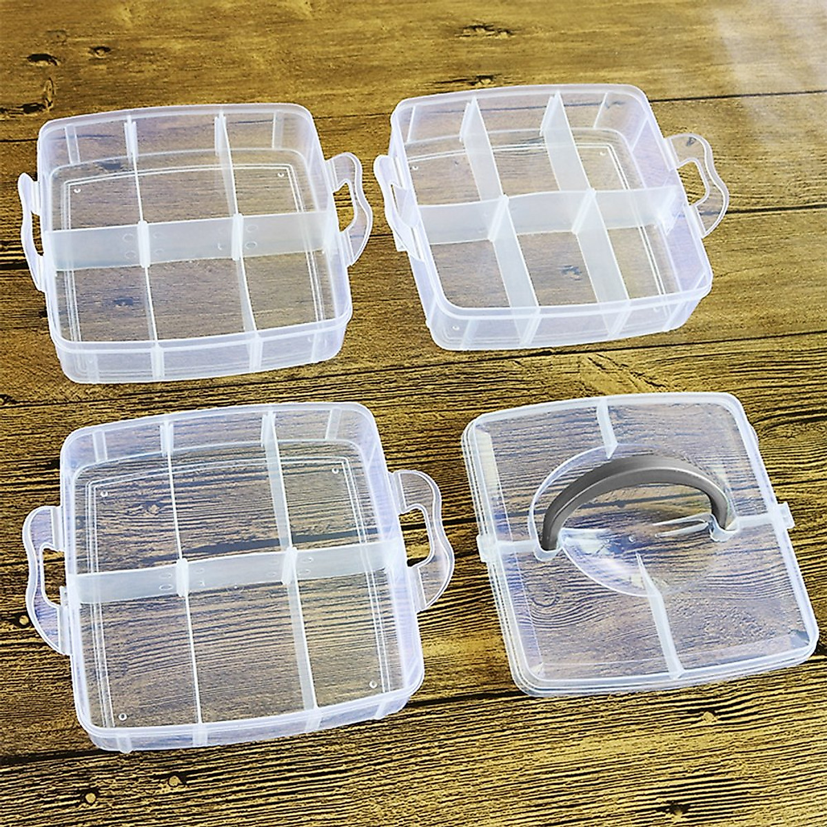 Clear Adjustable Jewelry Bead Sewing Organizer Box Storage Transparent Container Case (18 Compartments)