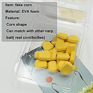 Will 20PCS Carp Fishing Boilies Pop Corn Sweet Smell Yellow Floating Corn Fake Bait Lure Pop Up Boilies Rig Carp Bait Fishing Tackle (Yellow)
