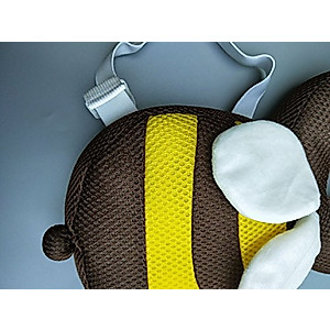 Baby Head Protector - Baby Walker Protective Head Adjustable Baby Safety Mat Protective Head Cute Bee Suitable Age 4-36 Months (Brown)
