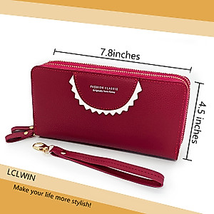 LCLWIN Lifecool RFID Wallets for Women PU Leather Blocking Zip Phone Case