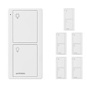 Lutron PJ2-2B-GWH-L01-6 White Pico Remote for Caseta Smart Home Switch (6 Pack) | PJ2-2B-GWH-L01, 6 Count