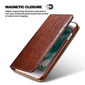 ICARERCASE iPhone 7/8/SE Leather Case(Brown) + Airpods Leather Case (Brown)