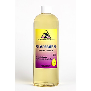 H&B Oils Center Co. Polysorbate 80 T-MAZ 80 Tween 80 Solubilizer Surfactant & Emulsifier 100% Pure 16 oz