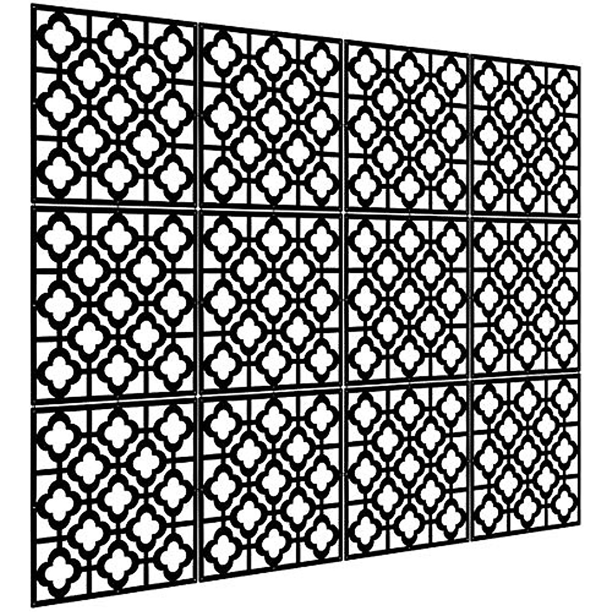 KERNORV Hanging Room Divider Decorative Screen Panels Made of PVC Room Divider Panels for Living Room Bedroom Office Restaurant (Black, 12 PCS)