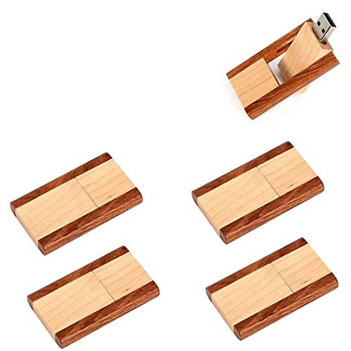 5 Pack Flip Wood 2.0/3.0 USB Flash Drive USB Disk Memory Stick with Wooden (2.0/1GB)