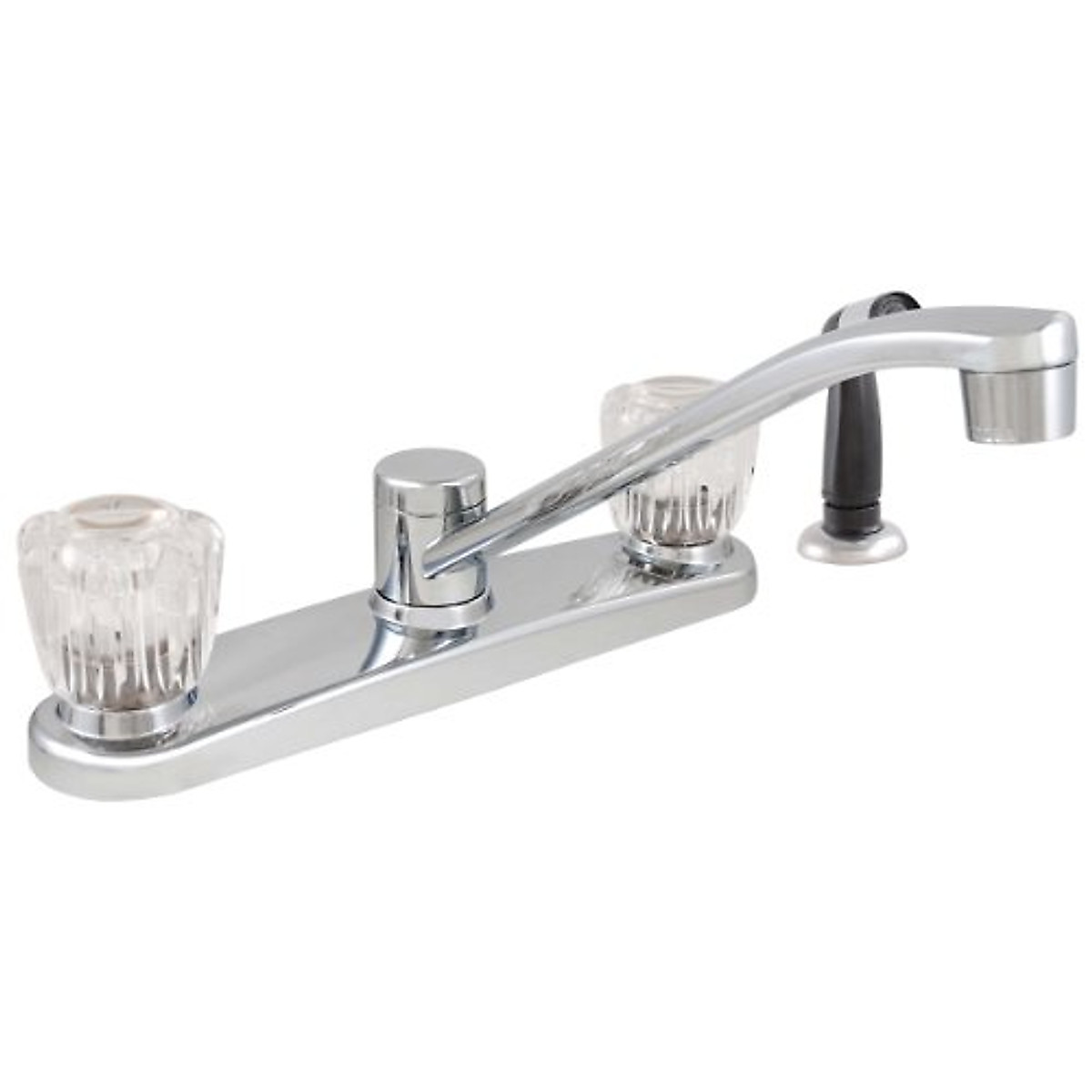 LDR 013 3401CP Kitchen Faucet, Dual Acrylic Handle With Spray, Chrome
