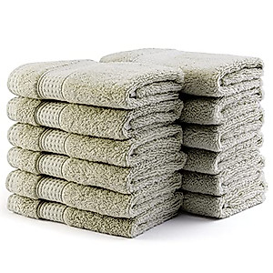 Wash Clothes for Bathroom - Cotton Face Towels Washcloths Bulk for Men or Women, 12 Pack Ultra Soft Bath Towels Set, Absorbent Hotel-Spa-Kitchen Multi-Purpose Face Cloth, Bath Wash Rags