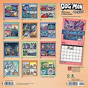 Dog Man | 2023 12 x 24 Inch Monthly Square Wall Calendar | BrownTrout | DogMan Canine Book