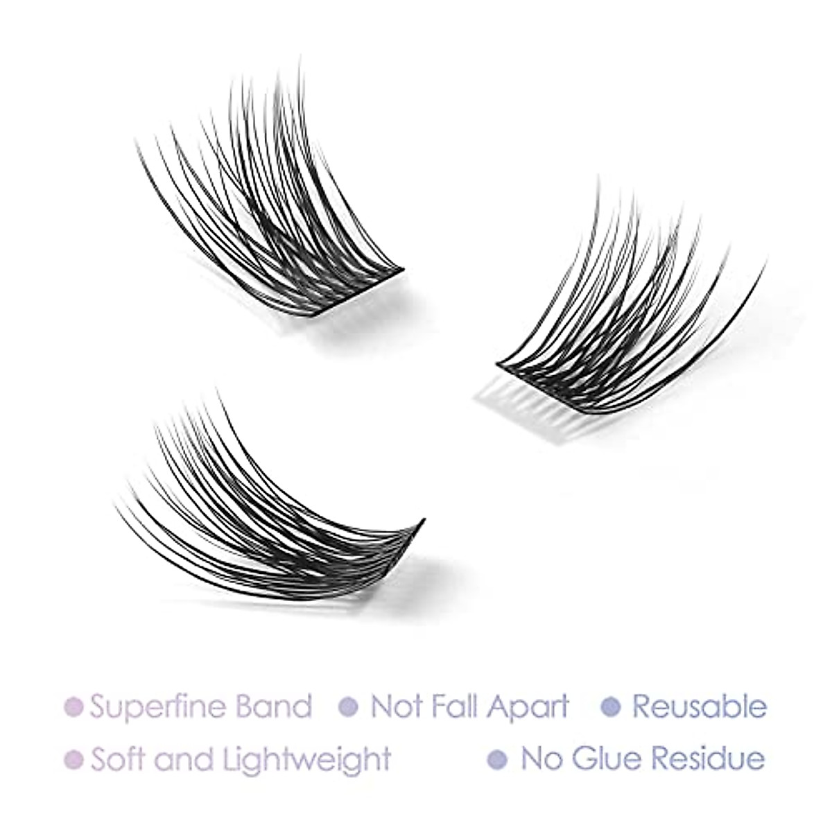 CarLary Lash Clusters, DIY Eyelash Extension, 40 Mini Glue Bonded Clusters Individual Lashes, Wispy Fluffy Reusable Artificial Natural Look for Cluster Lashes, C Curl Lashes Pack (Volume-12mm)