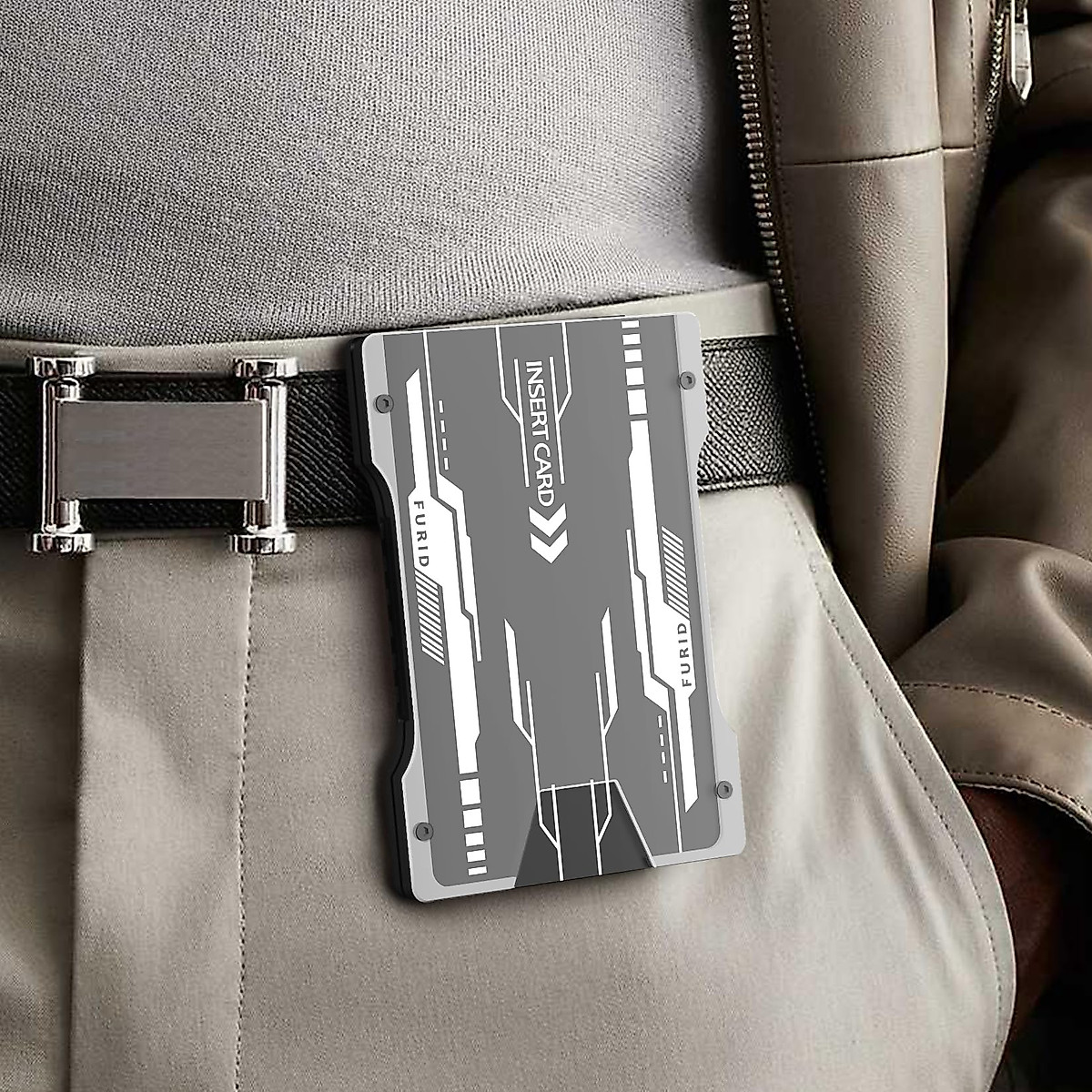 furid Metal Wallet for Men Slim: Tactical Wallet - Minimalist Wallet Rfid Card Holder - Money Clip Wallet for Men Thin