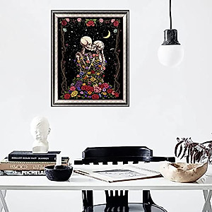 VeGuude Diamond Painting Kits for Adults - Skeleton Skeleton DIY 5D Diamond Art Kits Full Drill Diamond Dots Paintings with Diamonds Gem Art and Crafts Home Decor 12x16inch