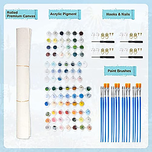 Qoosea 4 Pack Paint by Numbers for Adults Landscape DIY Art Craft for Beginner Acrylic Painting On Canvas by Number for Home Wall Decor 12X16inch