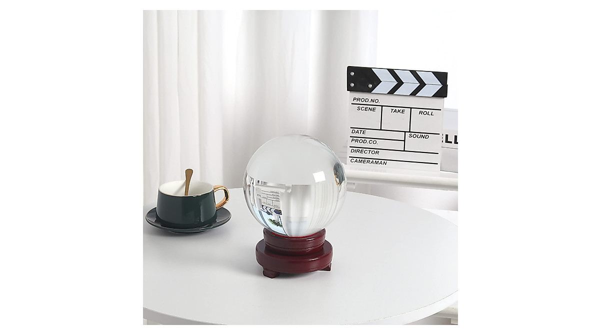 LONGWIN 150mm Crystal Ball with Stand for Divination