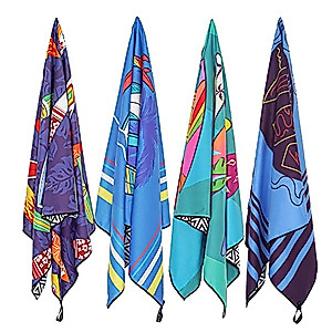 4Monster Microfiber Beach Towel Quick Dry,Super Absorbent Lightweight Travel Towel for Swimmers, Sand Free Camping Towel, Beach Towels for Pool, Swim, Water Sports,Yoga,Gym,Backpacking