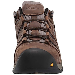 KEEN Utility Men's Flint 2 Low Steel Toe Waterproof Non Slip Work Shoe, Cascade Brown/Orion Blue, 10.5 Wide US