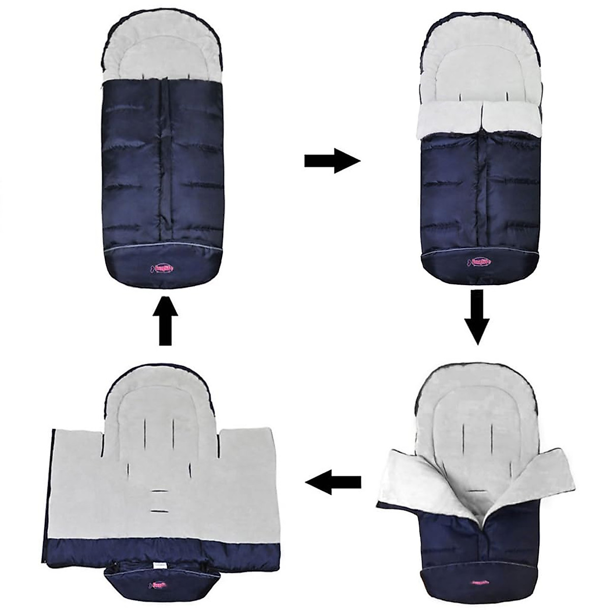 Go 3 Seasons Universal Stroller Footmuff, Warm Winter Stroller Bunting Bag for Toddler, Waterproof Stroller Sleeping Bag, Anti-Slip Height Adjustable,Toddler Stroller Winter Blanket