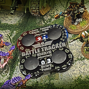 LITKO Battle Tracker | Victory Points | Turn | Command Points | Objective | Battle Points | Tracker | Compatible with Warhammer 40K 10th Edition and Age of Sigmar