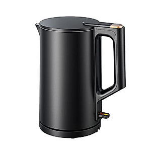 Electric Kettle, 304 Stainless Steel Interior, BPA-Free, Double Wall 1.5L Hot Water Boiler, 1500W Tea Kettle with Auto Shut-Off & Boil Dry Protection, Cordless Base & LED Indicator