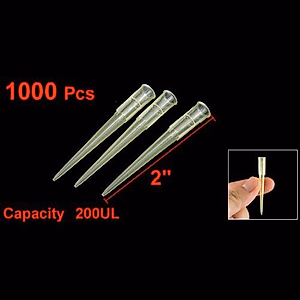 Copapa 1000 Pcs Clear Yellow Laboratory 200UL Lab Liquid Pipette Pipettor Tips for transfering Small Quantities of Liquids