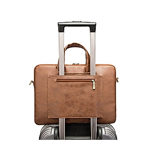 Kinmac 360° Protective Waterproof PU Leather Laptop Shoulder Messenger Sleeve Briefcase case Bag (13 inch-14 inch, Coffee PU)