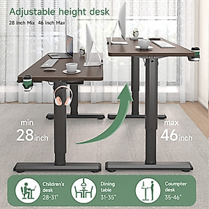 Dripex Electric Standing Desk Height Adjustable Computer Table-43 x 24 Inches Durable Large Workstation with Mouse Pad for Home Office