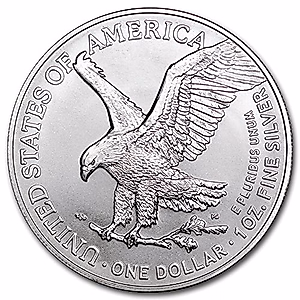 1986 - Present (Random Year) Lot of (5) 1 oz Silver American Eagle Coins Brilliant Uncirculated (Type 1 or 2) with Certificates of Authenticity $1 BU