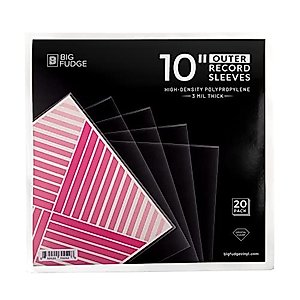 BIG FUDGE 20 Pack Vinyl Record Outer Sleeves 10" LP | Durable & Wrinkle-Free | Crystal Clear & Made from High-Density Polypropylene | 3 mm Thick | Fits Most Gatefolds and Double LPs