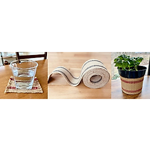 Black Stripe Jute Webbing for Upholstery and Crafts, 3.5 Inches X 12 Yards