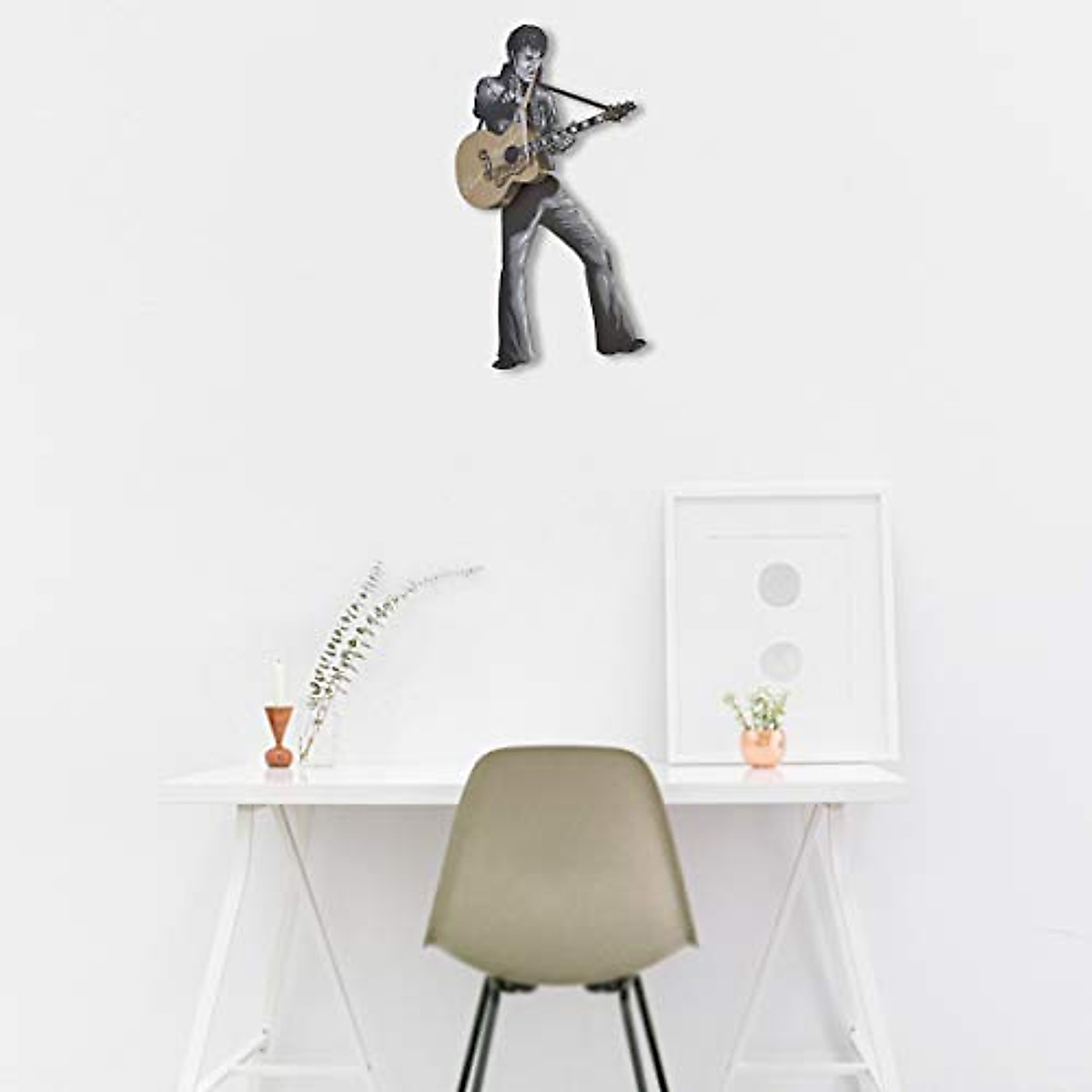 Wooden Wall Clock Like to Elvis Figured Swinging Legs, Presley Themed Wall Clock, Gift for Lover of Elvis, Cafe Bar Decorations Wall Clock