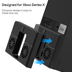 USB Cooling Fan for Xbox Series X Console, MENEEA Cooling Fan Stand for Xbox Series X Console with Dual Cooling Fans and USB Port