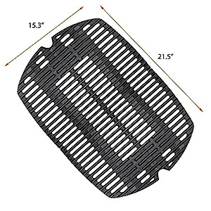 Uniflasy 7645 Cooking Grates and 41862 20.5 Inches Grill Burner for Weber Q200, Q220, Q2000 Q2200, Grill Replacement Parts Kit for Weber Q200