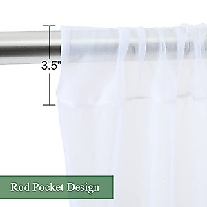 10x10ft White Tulle Backdrop Curtains for Parties, Sheer Backdrop Curtain Wedding Photo Backdrop Drapes for Baby Shower Photography Birthday Party (White)