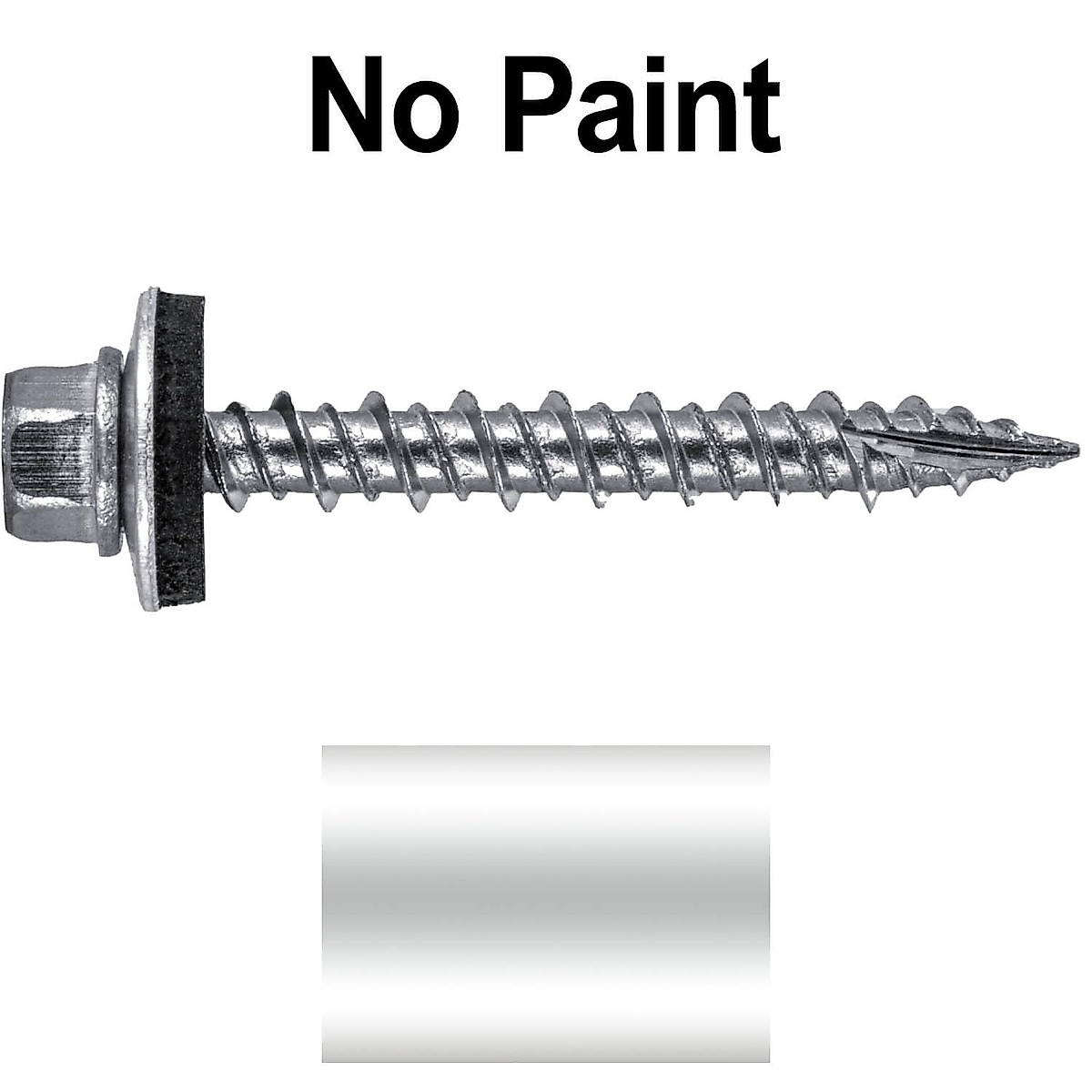 Stainless Steel Metal Roofing Screws (250) 9 x 1-1/2" NO PAINT hex head sheet metal roofing screw. Self-Piercing (SP) tip metal to wood siding screws EPDM washer