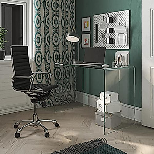 Neos Modern Furniture CD008-N Rectangular Shaped PC Laptop Workstation Table for Home Office, Clear