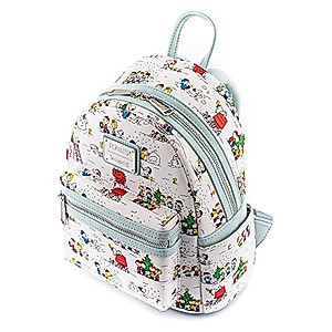 Loungefly Peanuts Happy Holidays All Over Print Womens Double Strap Shoulder Bag Purse