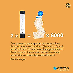 qarbo sparkling water maker with 4 bottles, 3 aircharge caps and cleaning brush (Dark Bronze)