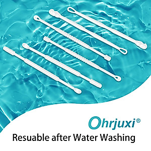 Ohrjuxi® Ear Cleaners - 72 PCS Reusable Ear Wax Removal Tools, Professional-Grade TPE, Effective & Gentle Earwax Removal Cleaning Kit, Clogged & Itch Ear Relief - Suitable for Kids, Adults, Seniors