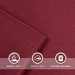 Peak Performance 3M Scotchgard Micro Fleece Wrinkle and Stain Resistant, Soft Plush Sheets with 14" Deep Pocket Cold Season Cozy Bedding-Set, Matching Pillow Case, Queen, Mink (SHET20-729)