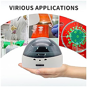 WEST TUNE Mini Centrifuge Machine 7000rpm Lab Benchtop Centrifuge Palm Microcentrifuge with Low Noise 2 Rotors for 0.2/0.5/1.5/2ml Centrifuge Tubes and PCR Strips