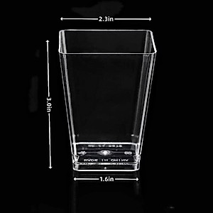 KETWOD 5-ounce transparent square dessert Cups (50 dessert Cups+50 Spoons)