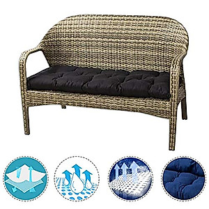 Your's Bath Loveseat Cushion Outdoor Bench Cushion 39 x 20 Inch Non-Slip Chair Cushion Thicken Rocking Chairs Pad for Travel Holiday Garden Indoor Outdoor (Black)
