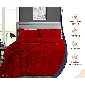 SGI Duvet Covers 100% Egyptian Cotton 600 TC Ultra Soft and Breathable 3 Piece Set Quilt Cover with Zipper Closure & Four Corner Ties (King/Cal King,Blood Red Pinch)
