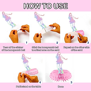 8 Pcs Iridescent Party Decorations Honeycomb Centerpieces, Happy birthday Table Decorations, birthday Party Decorations 3d Double Side Honeycomb Decorations for birthday Day Party