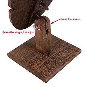 MOOCA Wooden Freestanding Necklace Easel Display Stand - Adjustable Slope Jewelry Showcase Holder for 6 Necklaces, Brown Color