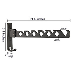 Coloch 2 Pack Wall Mounted Clothing Drying Rack, Metal Coat Drying Hanger Foldable Clothes Organizer Heavy Duty Laundry Hanger Rack for Closet, Bedroom, Indoor&Outdoor Use, Matte Black