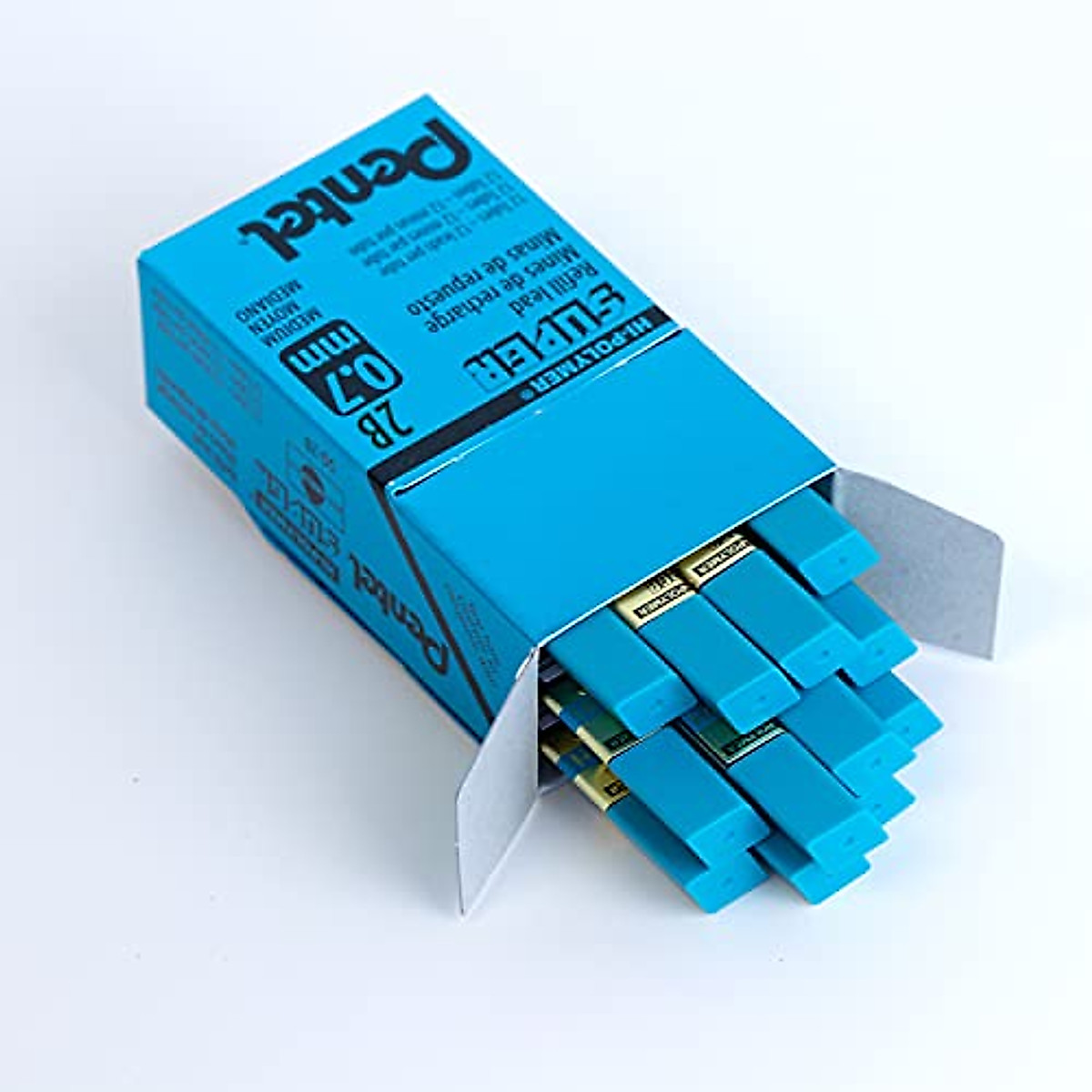 Pentel Super Hi-Polymer Lead Refill, 0.7mm Medium, 2B, 144 Pieces of Lead (50-2B),Gray